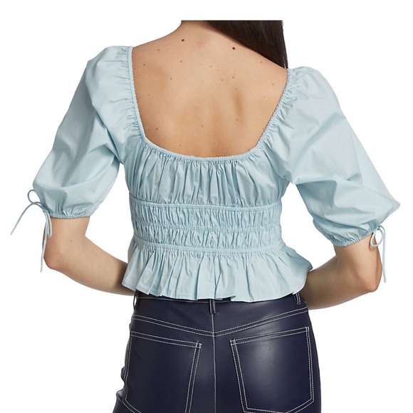 STAUD | Tops | Staud Faye Puff Sleeve Crop Top | Poshmark
